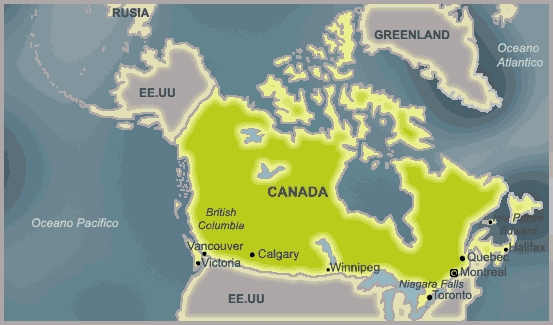 Mapa de canada completo