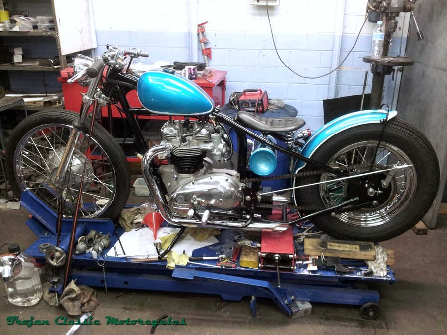 Our Blog The Gift Horse - Kustom 750 Triumph Bobber build photos