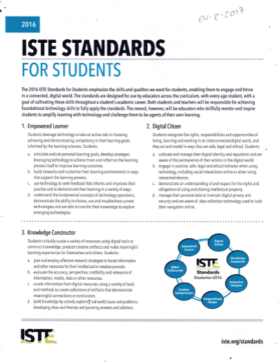 E-Portfolio of Methodology: ISTE Standards for Teacher and Students.