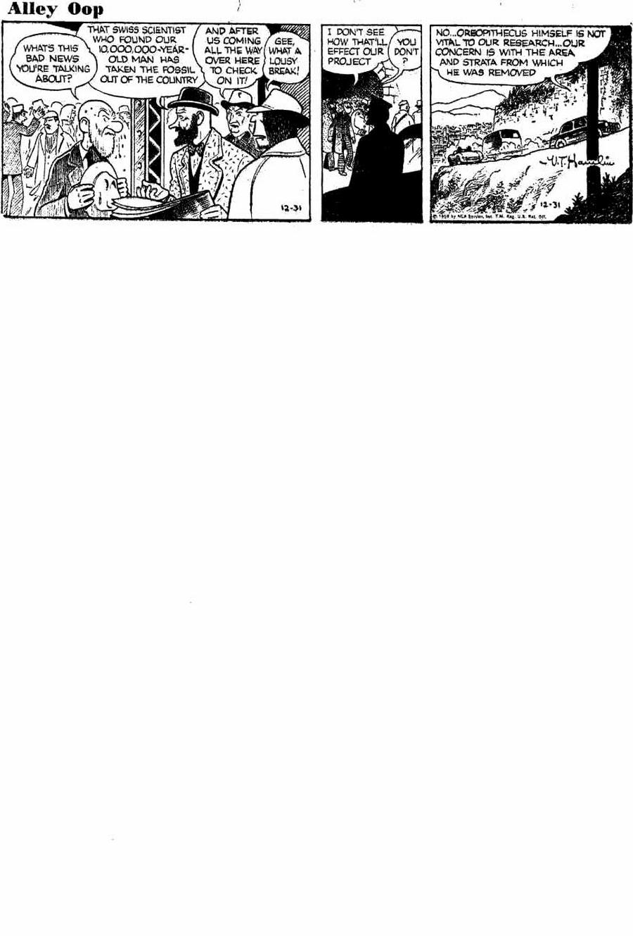 Hairy Green Eyeball 3 Alley Oop Daily Comic Strips 1958 — Part 2
