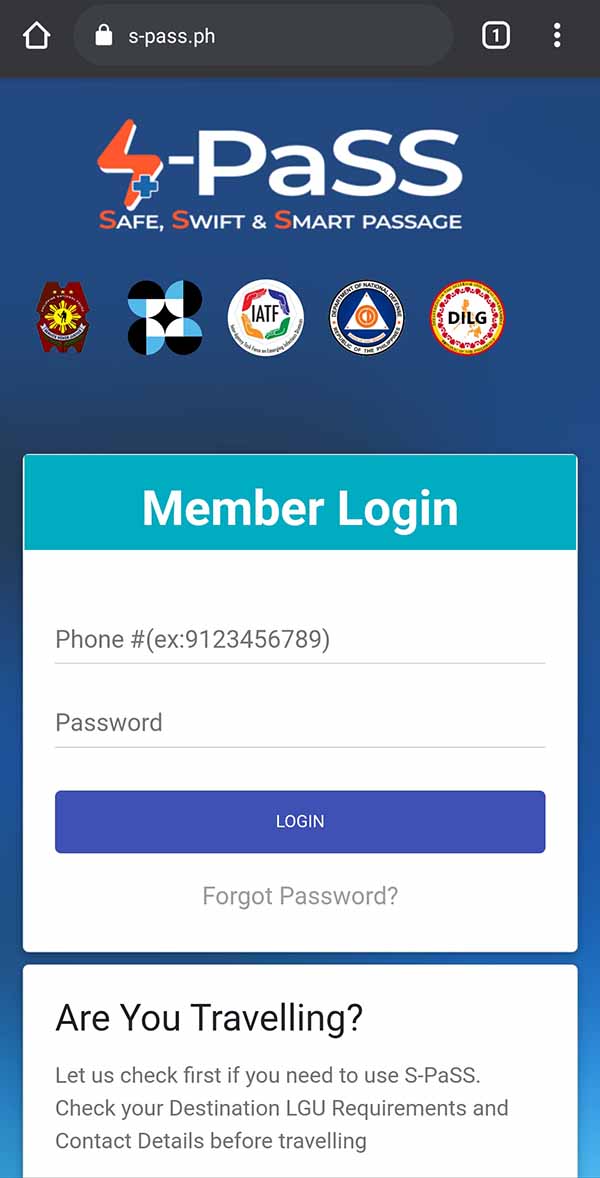 1. Go to https://s-pass.ph