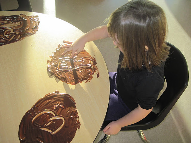 The Wonderful World of Kindergarten: Finger painting with chocolate pudding