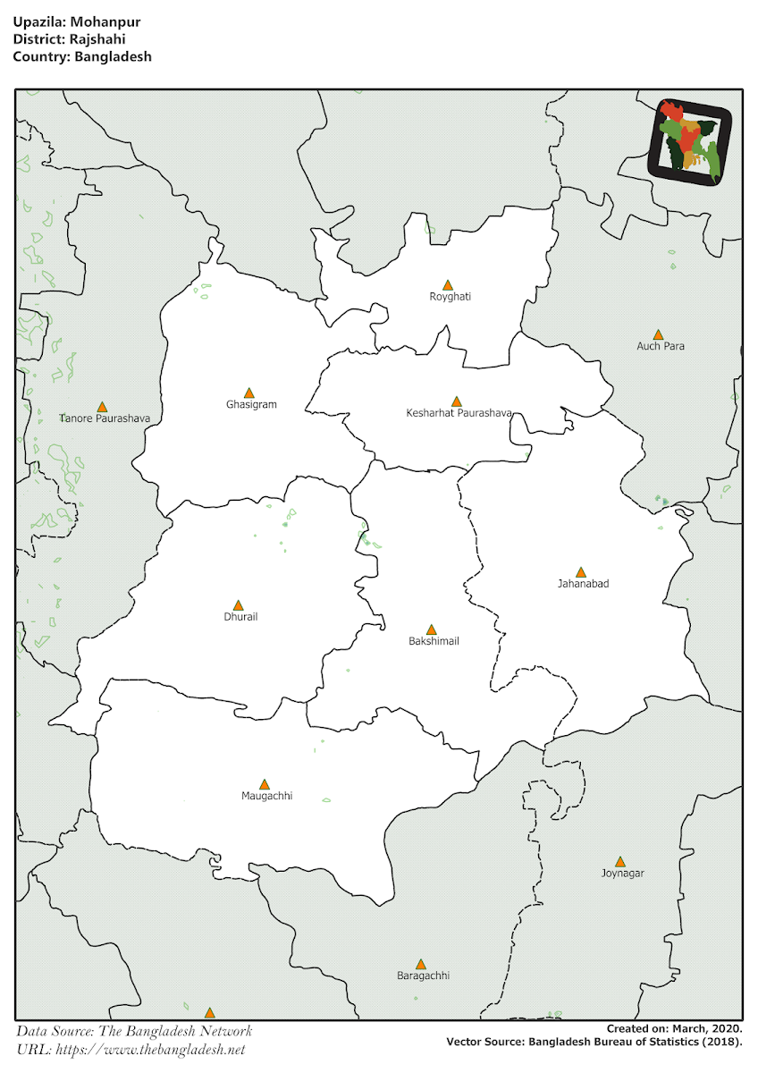 Mouza & Land Use Maps of Mohanpur Upazila, Rajshahi, Bangladesh ...