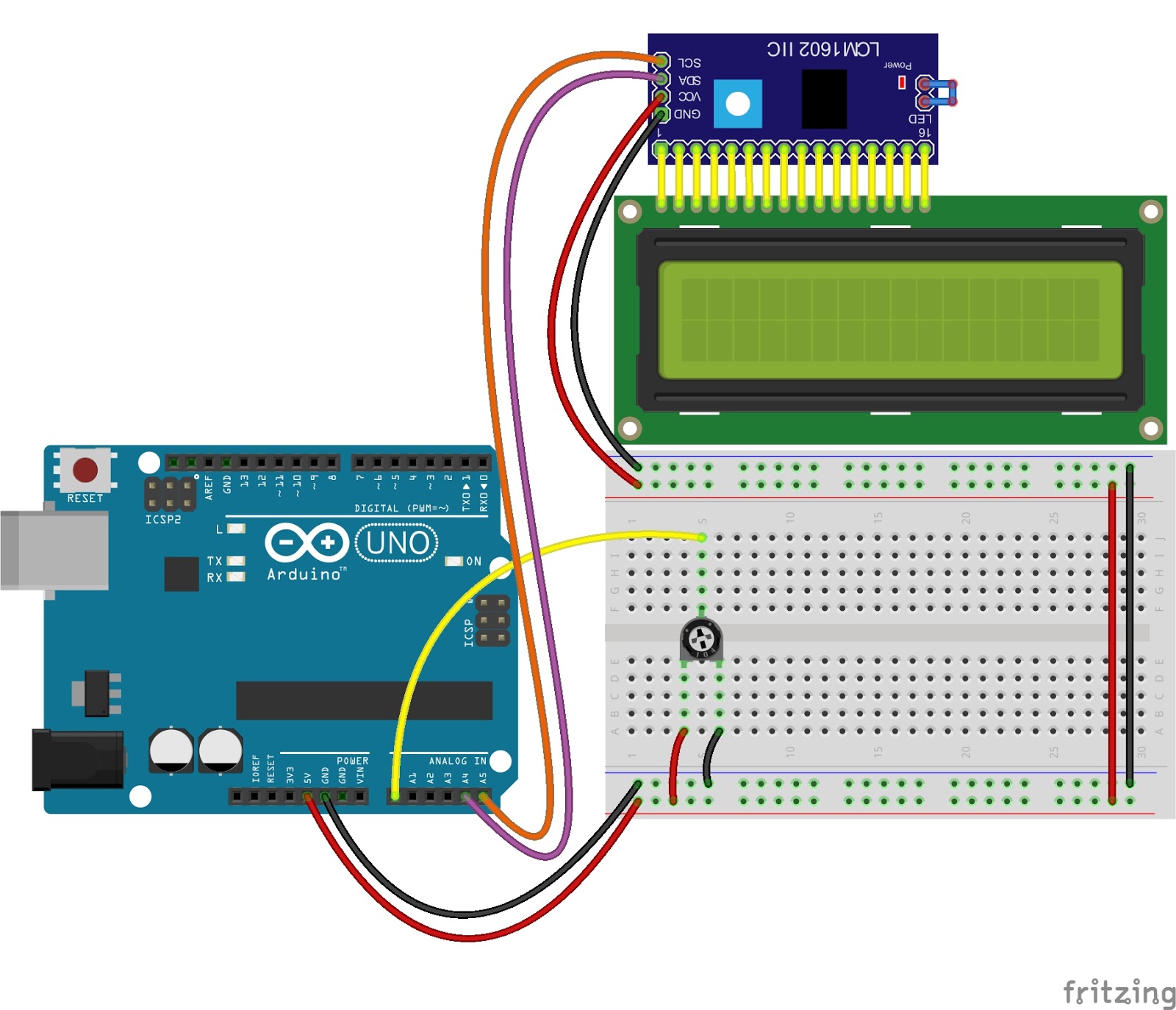 Arduino - Lettura tensione potenziometro e display LCD