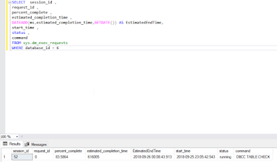SQL Query to see how long DBCC CHECKDB will take ~ Bauer-Power Media
