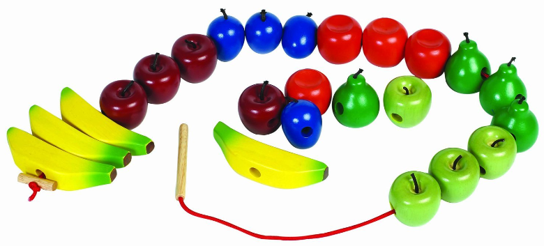 The Playful Otter: Wooden Threading Fruit