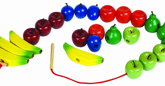 The Playful Otter: Wooden Threading Fruit