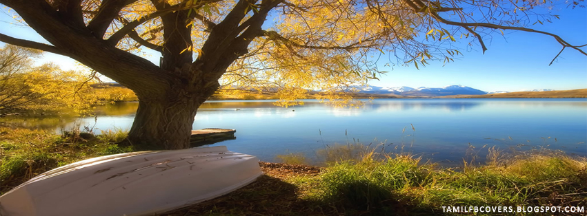 My India FB Covers: Lake view and boat - Nature FB Cover