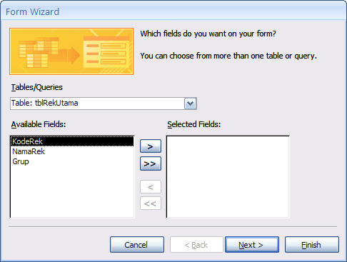 Membuat Form Menggunakan Form Wizard - Access Terapan