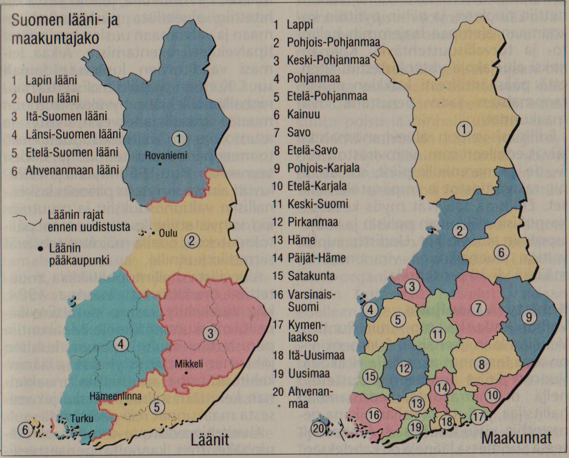Suomen historia: Läänien ja maakuntien Suomi