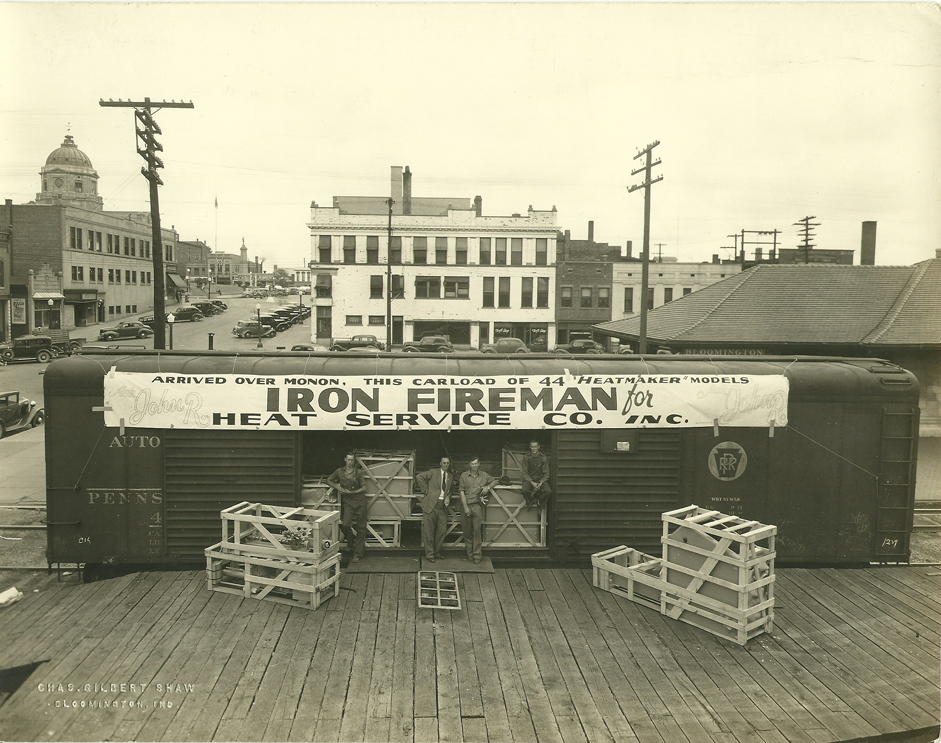 The Iron Fireman train, Bloomington Indiana (Circa the end of the 30's)