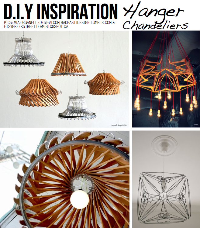 Reutilizar cabides como decoração de candeeiros! Vamos reciclar ...