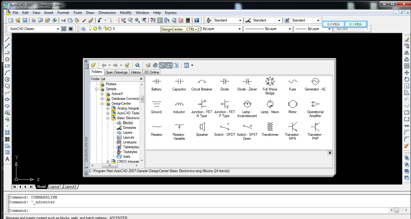How to make a circuit using AutoCAD