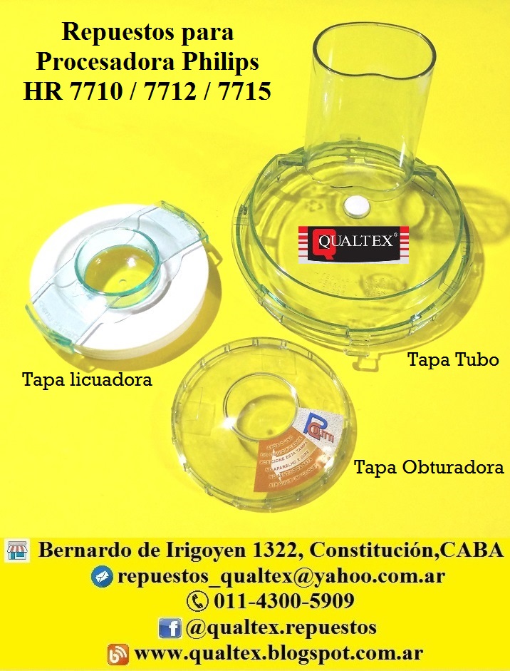 Qualtex ® Arg Repuestos para Electrodomésticos: PROCESADORA PHILIPS HR ...