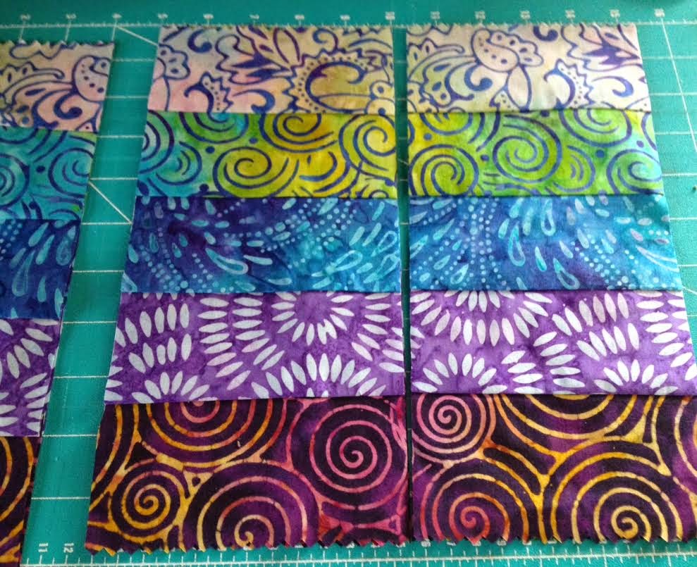 Kathleen Taylor's Dakota Dreams: Batik Jelly Roll Lap Quilt Top- Part 2