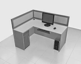 Cubicle Workstation L-Shape - Meja Sekat Kantor Bentuk L | Cubicle ...