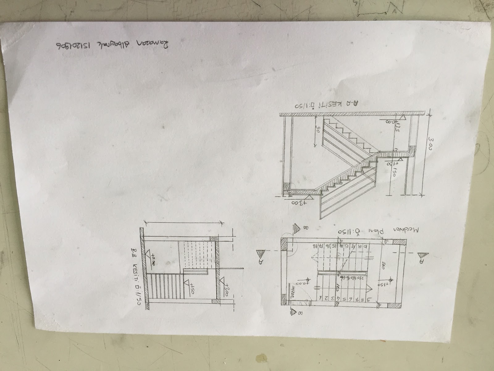 Maltepe ünv. TASARIM STÜDYOSU 201-202: 1/50 ÖLÇEK MERDİVEN PLAN KESİT ...