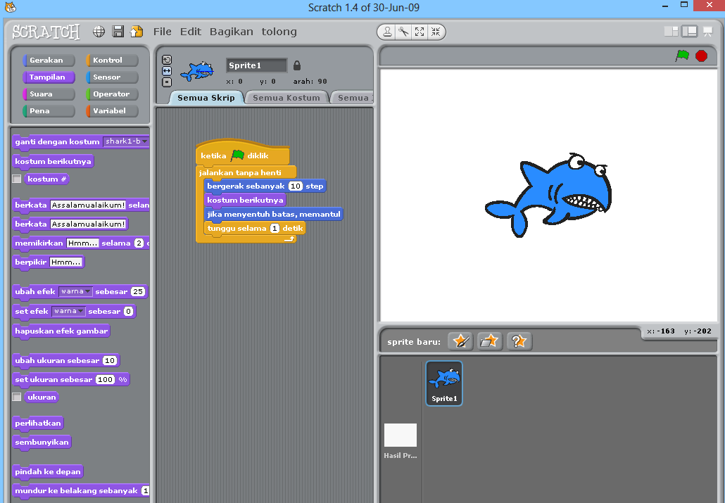 Cara Membuat Animasi pada Scratch: pembuatan game pada scratch