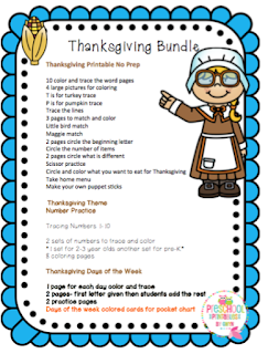 Thanksgiving Bundle 2 - 99 pages ~ Preschool Printables