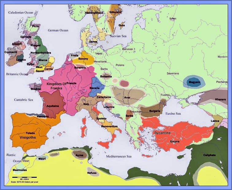 7th Century Map Of Europe - Map