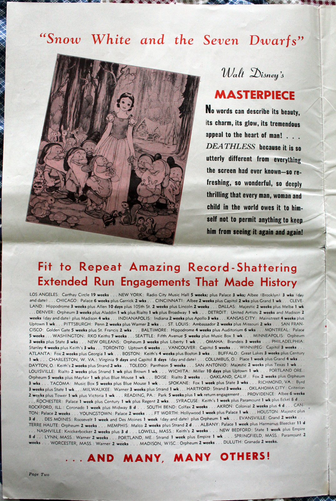 Filmic Light - Snow White Archive: 1944 US Snow White Pressbook