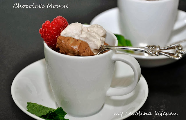 My Carolina Kitchen: Dark Chocolate Mousse topped with cassis flavored ...