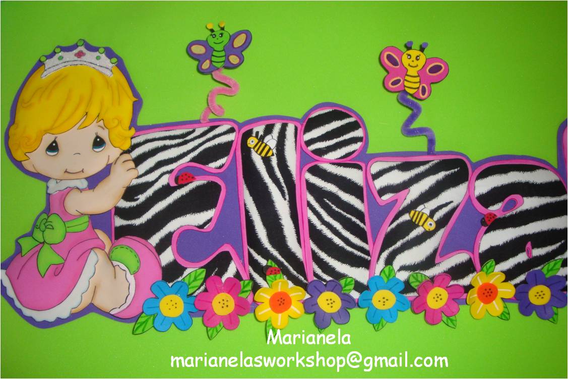 MARIANELA'S WORKSHOP: Elizabeth Name Plate/Nombre en Fomi