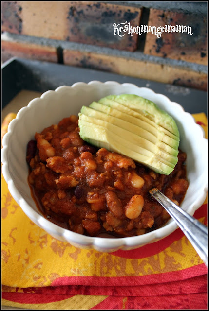 Keskonmangemaman?: Chili sin carne aux trois haricots