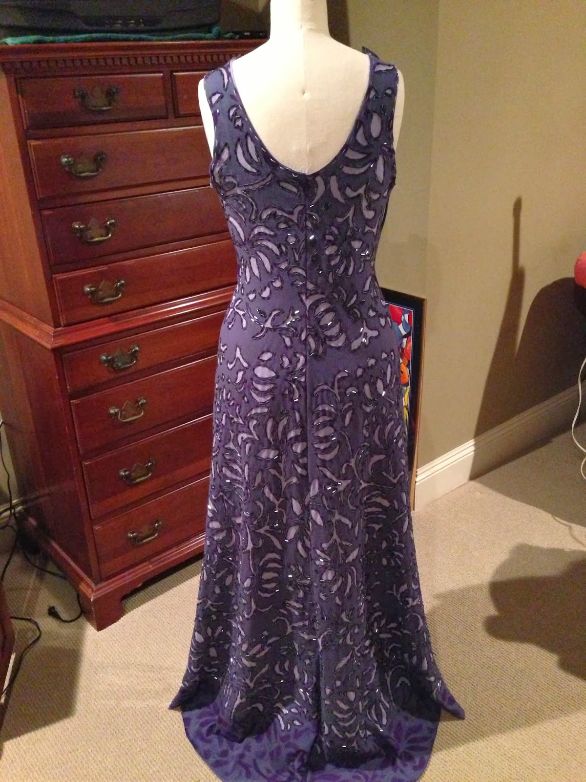 Living la vida loca: Alabama Chanin Beaded Mardi Gras Dress - The Back!