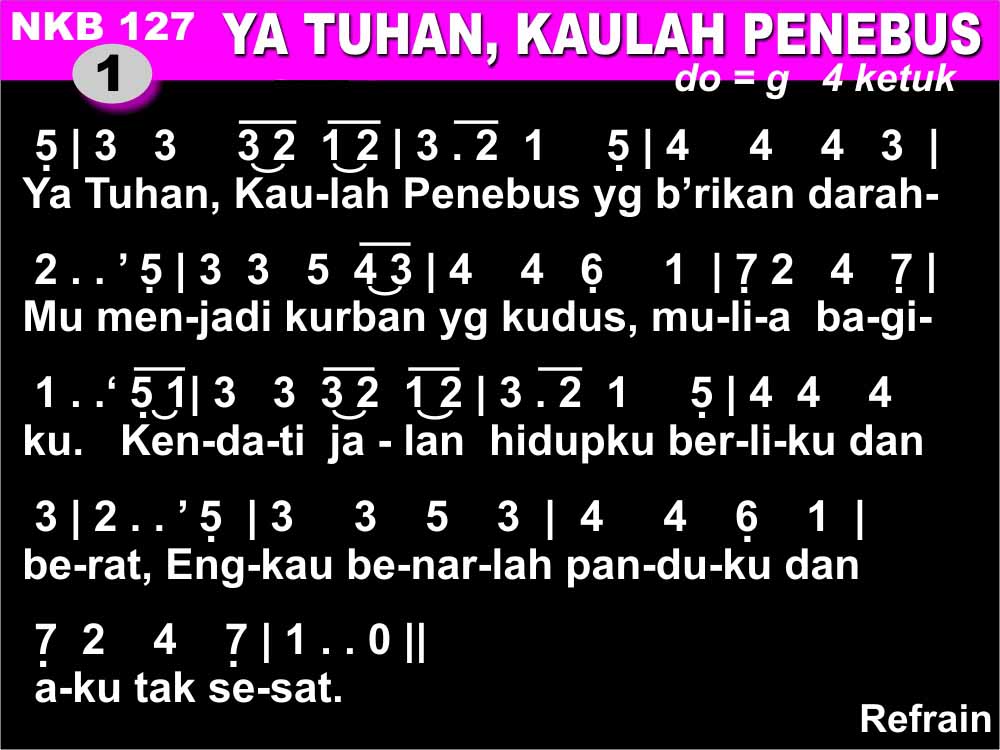 Lirik dan Not NKB 127 Ya Tuhan, 'Kaulah Penebus