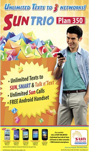 Sun TRIO Plan 350: Free Android smartphone and unlimited texts to Sun ...