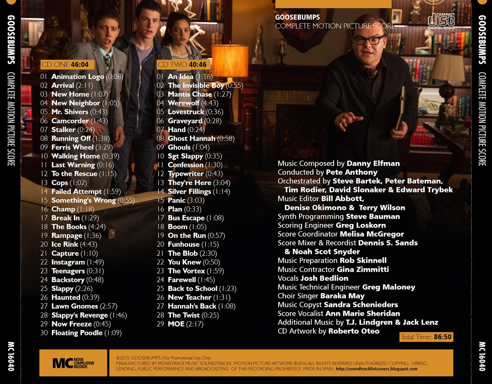 Soundtrack List Covers: Goosebumps Complete (Danny Elfman)