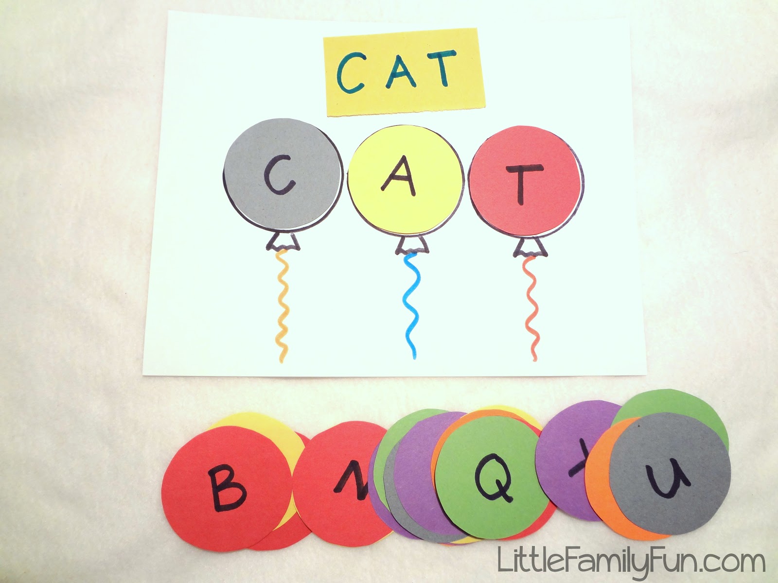 Little Family Fun: Spelling Balloon Game