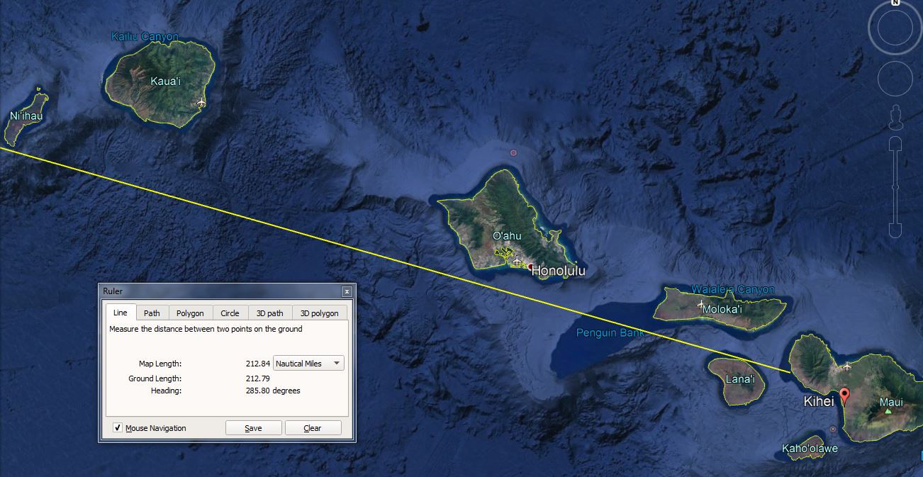 maui surf report: Buoys to Maui travel times and Maui's shadow lines