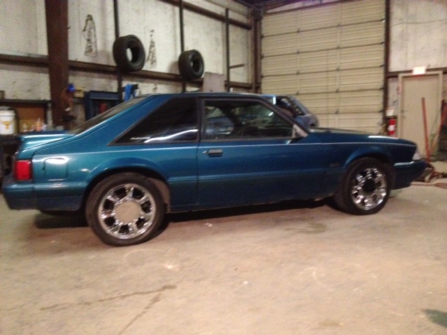 Whiteboy's Mustangs: 1993 Mustang reef blue hatch ( Conversion car)
