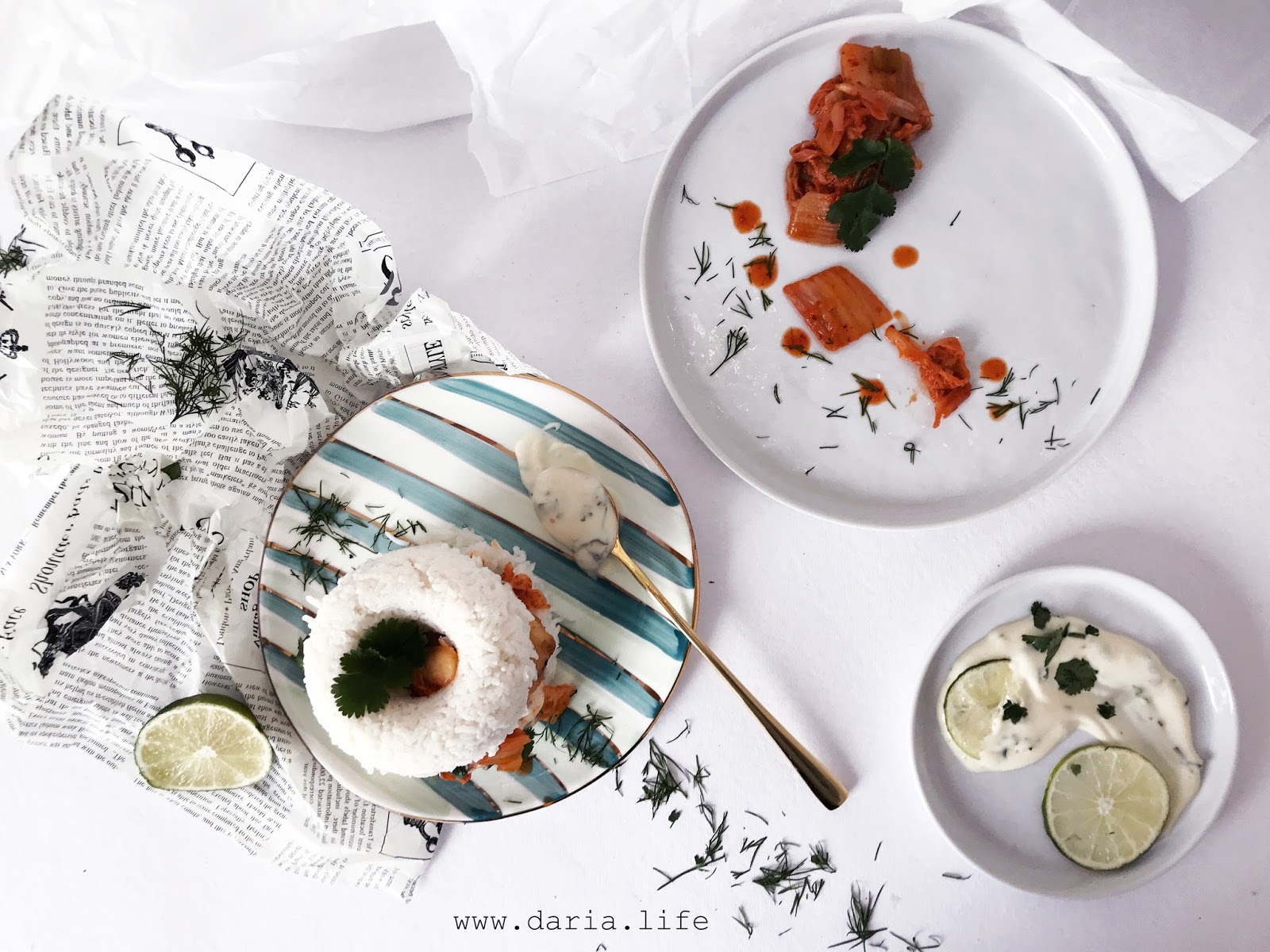 daria.life: Fisch - Reis - Bagel mit Kimchi