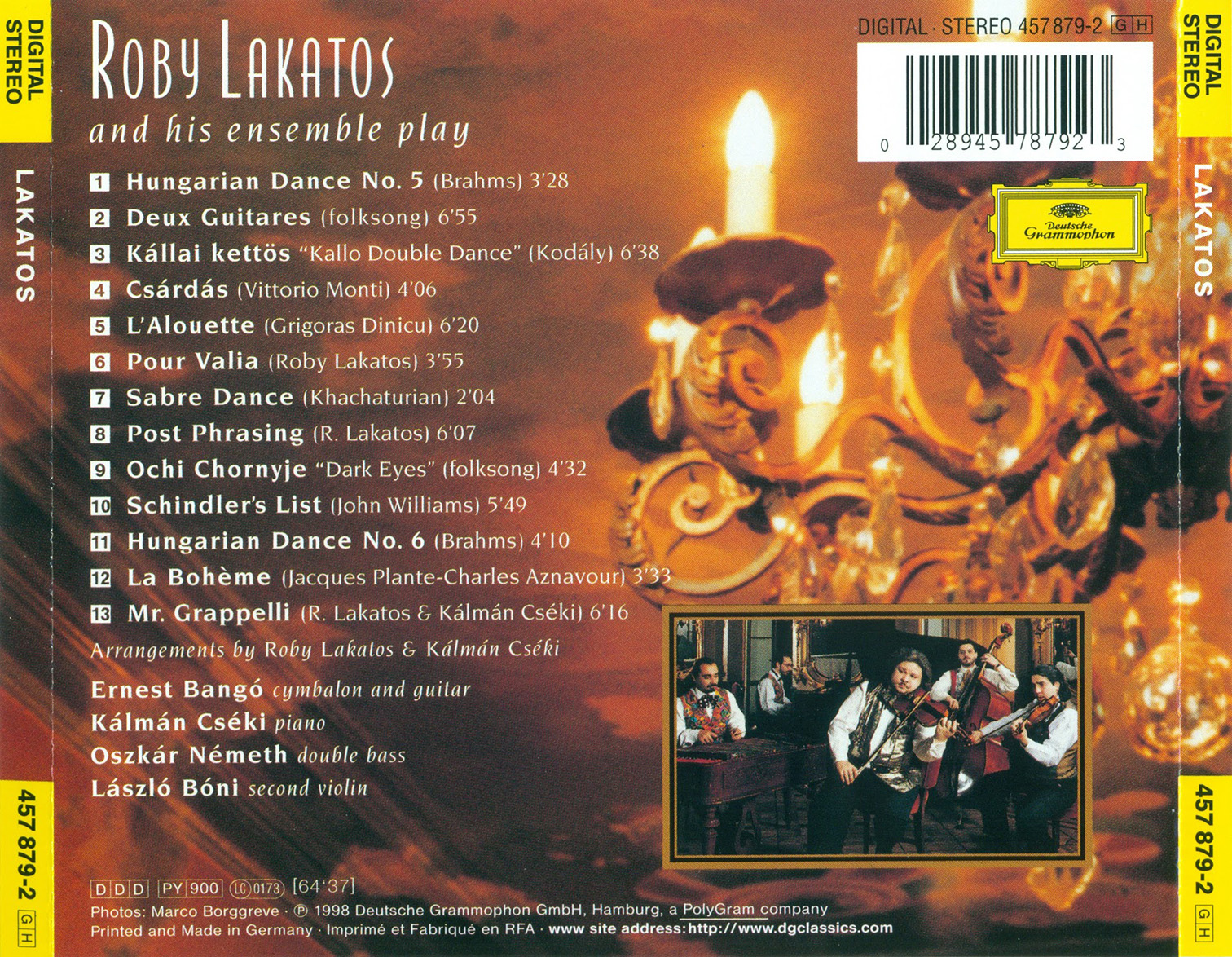 [Violin, Gypsy Jazz, Classical] Roby Lakatos - Lakatos (1998) [APE]