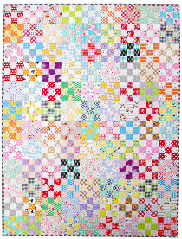 Red Pepper Quilts: Nine Patch Checkerboard Quilt - A Finished Quilt