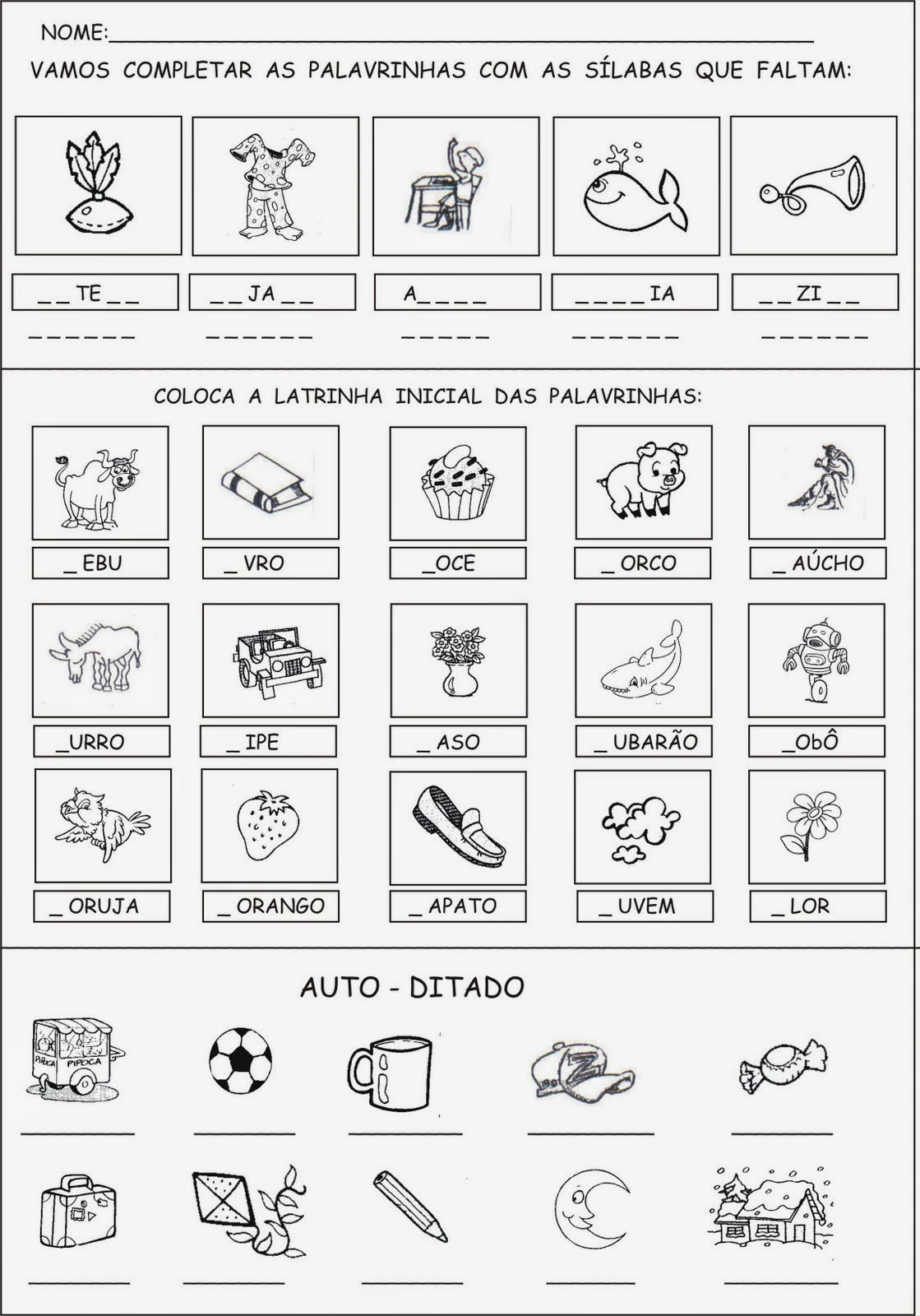 Atividade Auto Ditado ~ escolar