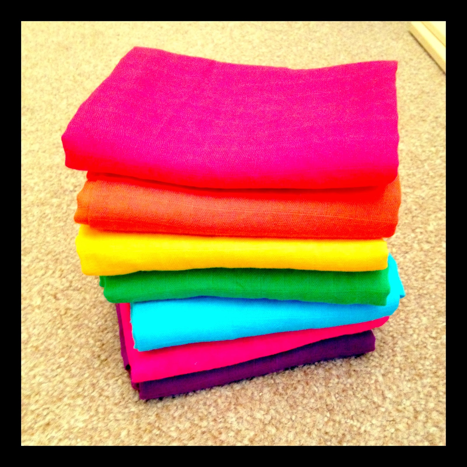 Bébé & Puériculture Mousselines Faye and Lou Rainbow Muslins Pack of 7 ...