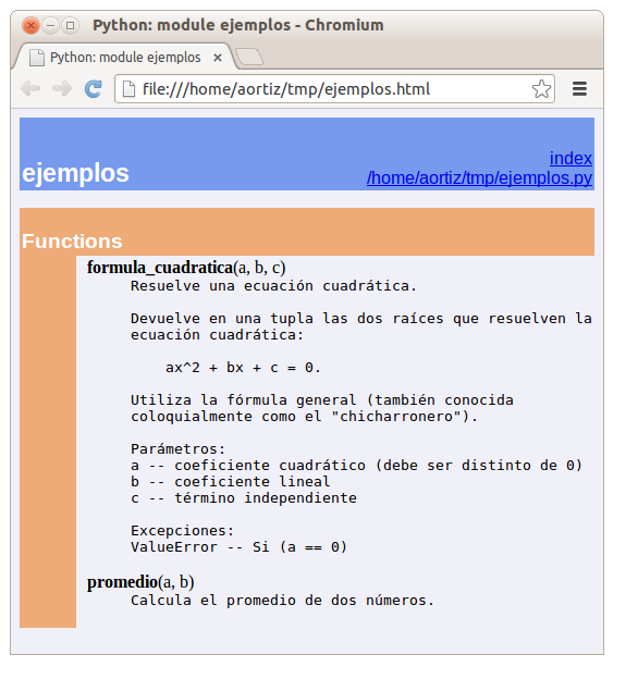 EduPython: Documentando programas en Python