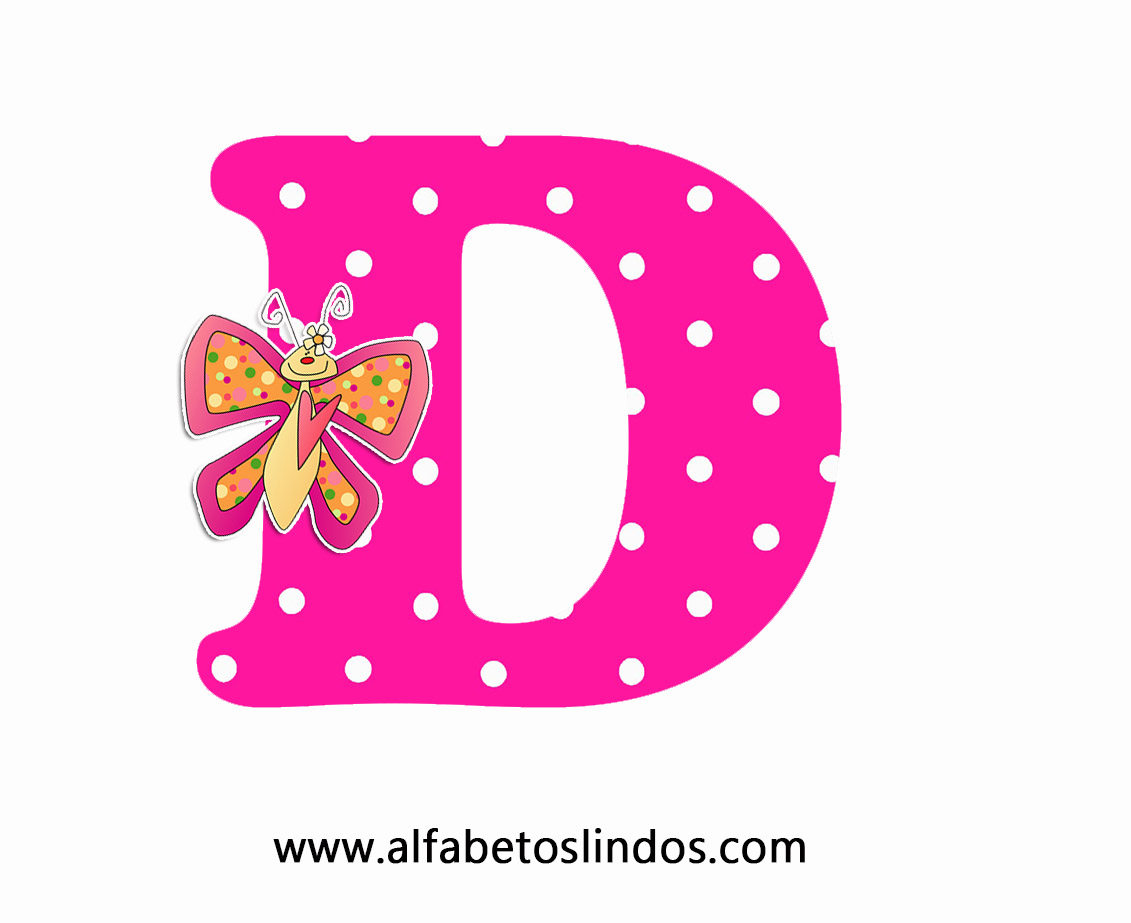 ALFABETO DECORATIVO ROSA PINK POÁ BORBOLETA GRÁTIS -ALFABETOS LINDOS
