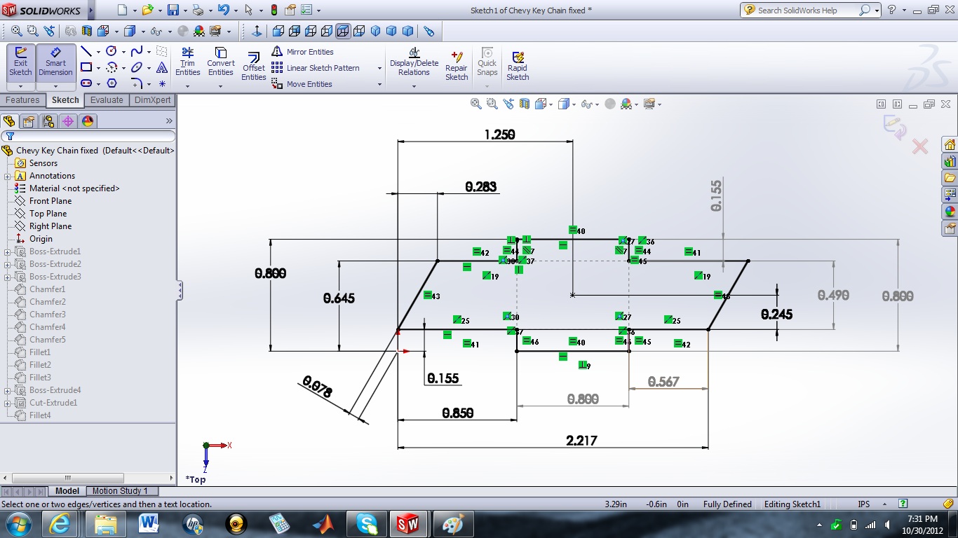 Chris Jerue's Professional Portfolio: SolidWorks Key Chain Design Project