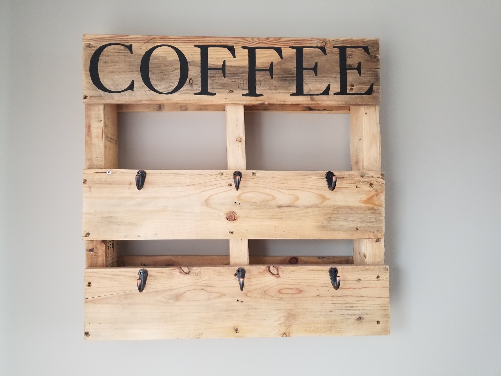 Once Daily DIY: DIY Wood Pallet Coffee Cup Holder