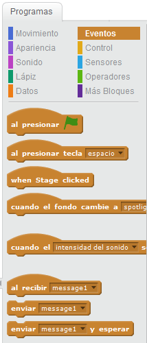 Scratch: BLOQUES: Eventos