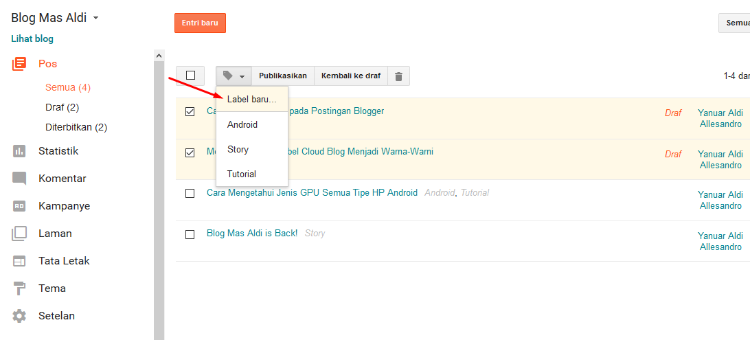Cara Memberi Label pada Postingan di Blogger - Blog Mas Aldi