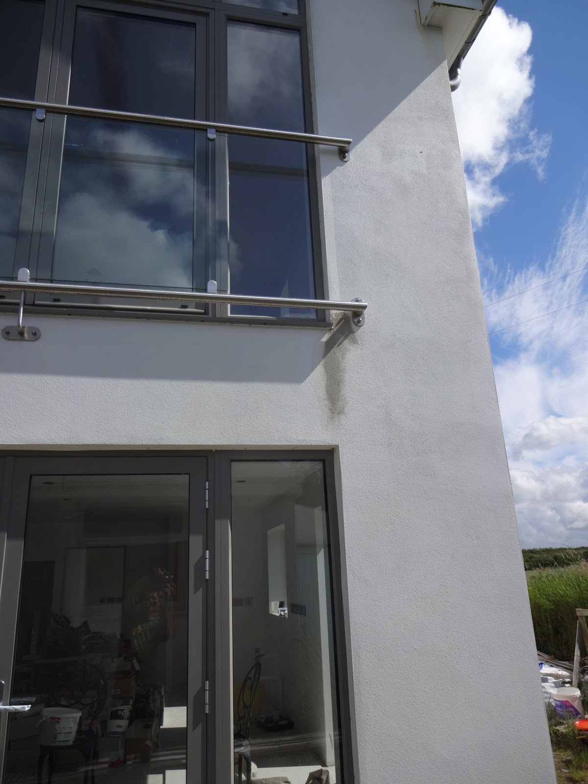 V&A's Home Build: Outside: front door step / render repairs