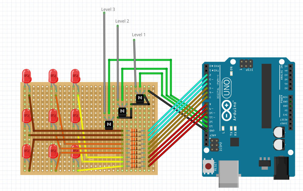 LED cube 3x3 with Arduino uno - BrainToCom