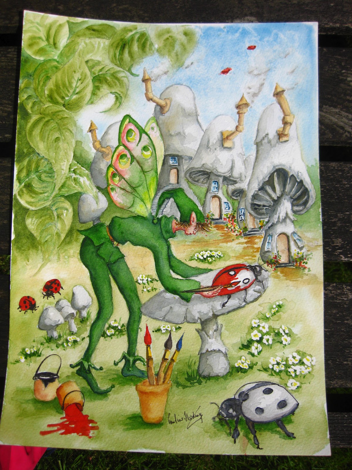 PAULINE'S PAINTINGS: Pixie painting ladybirds