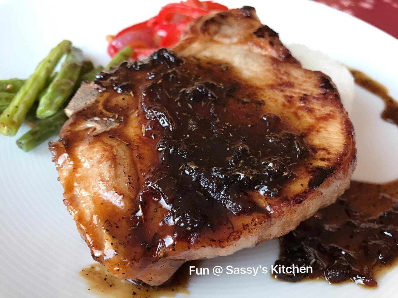 Plate & Palate: Maple Black Pepper Pork Chop by Angela Seah Thulin